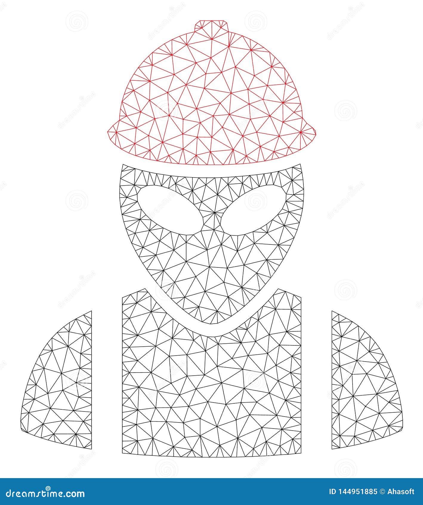 Alien Builder Polygonal Frame Vector Mesh Illustration Stock Vector ...