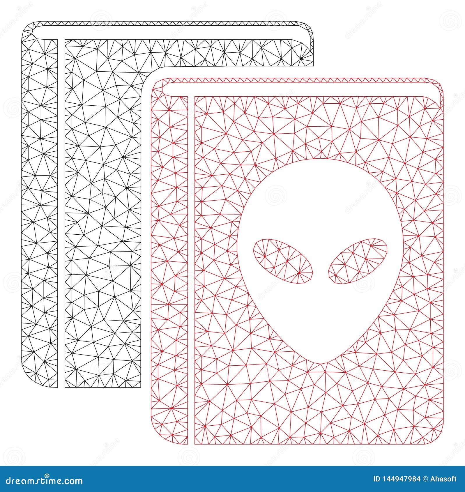 Alien Library Polygonal Frame Vector Mesh Illustration Stock Vector ...