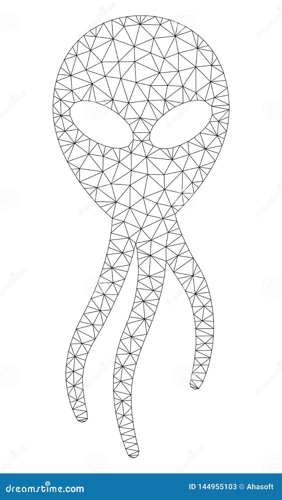 Alien Microbe Polygonal Frame Vector Mesh Illustration Stock Vector ...