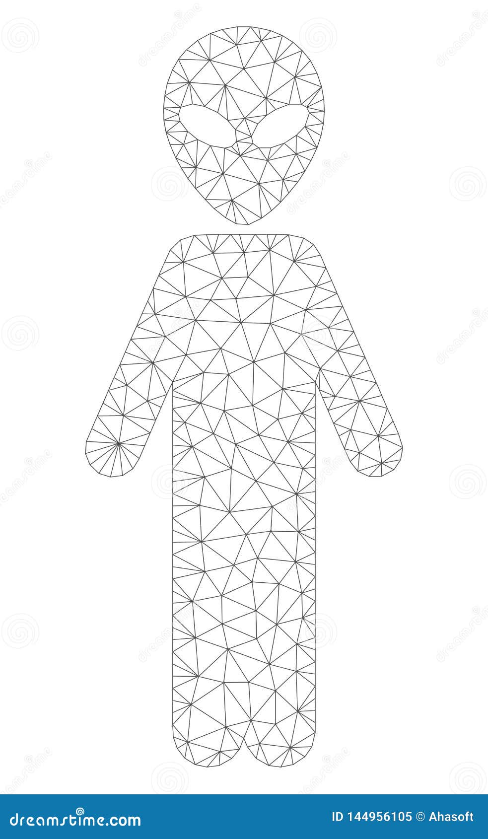 Alien Person Polygonal Frame Vector Mesh Illustration Stock Vector ...