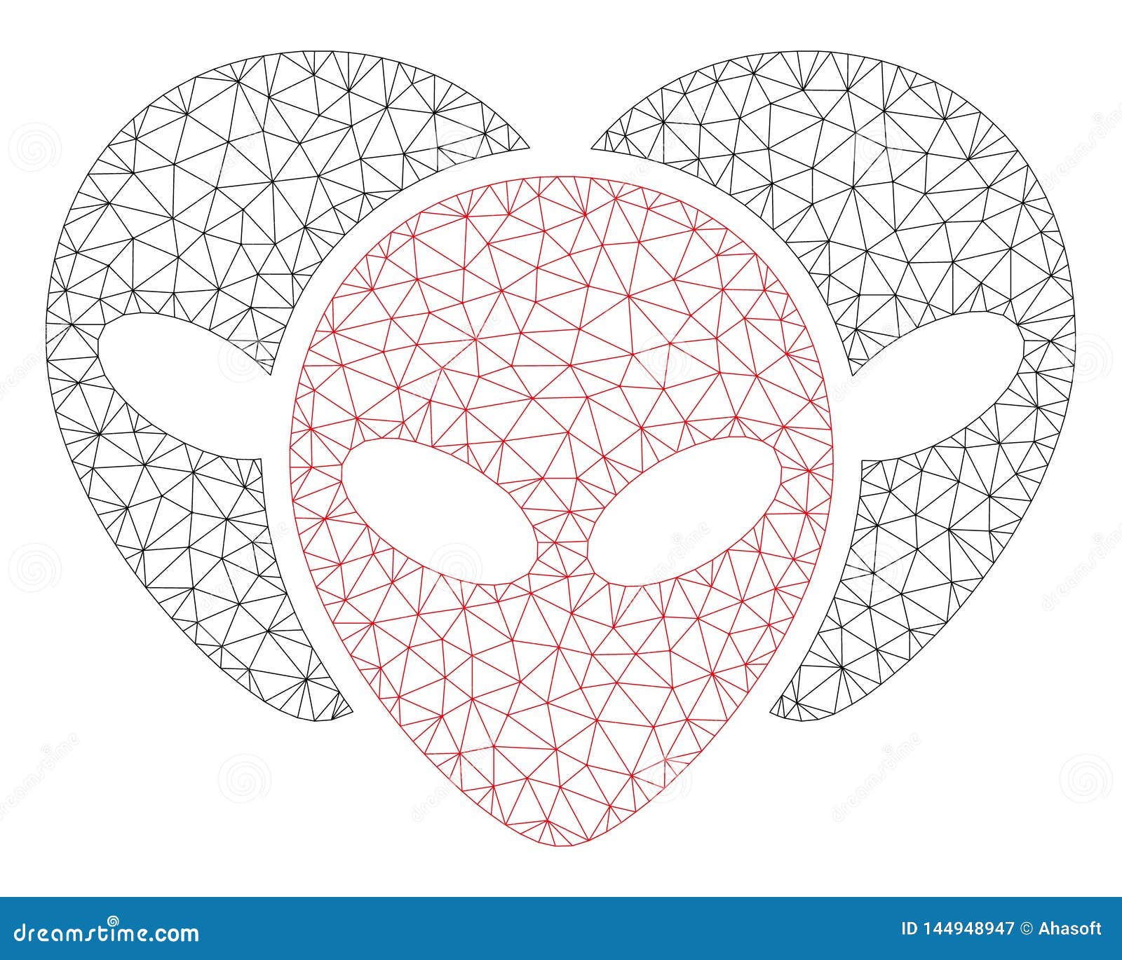 Alien Visitor Heads Polygonal Frame Vector Mesh Illustration Stock ...