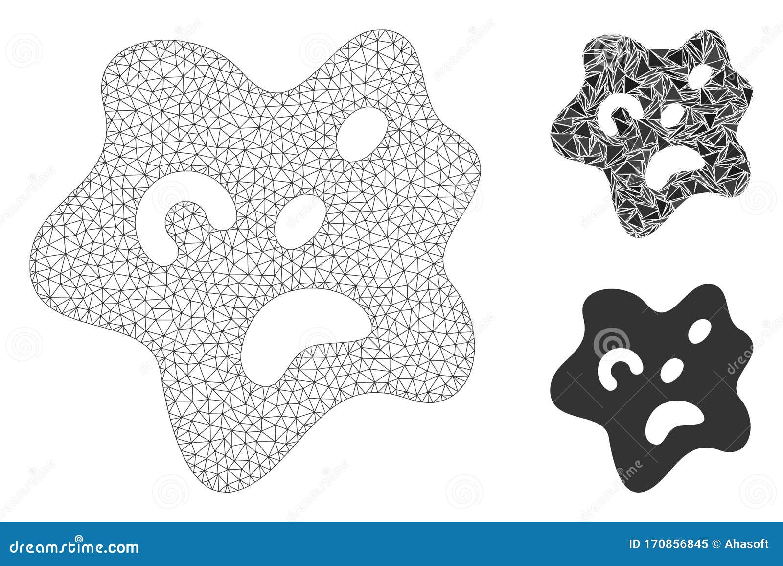 Amoeba Vector Mesh Network Model and Triangle Mosaic Icon Stock Vector ...