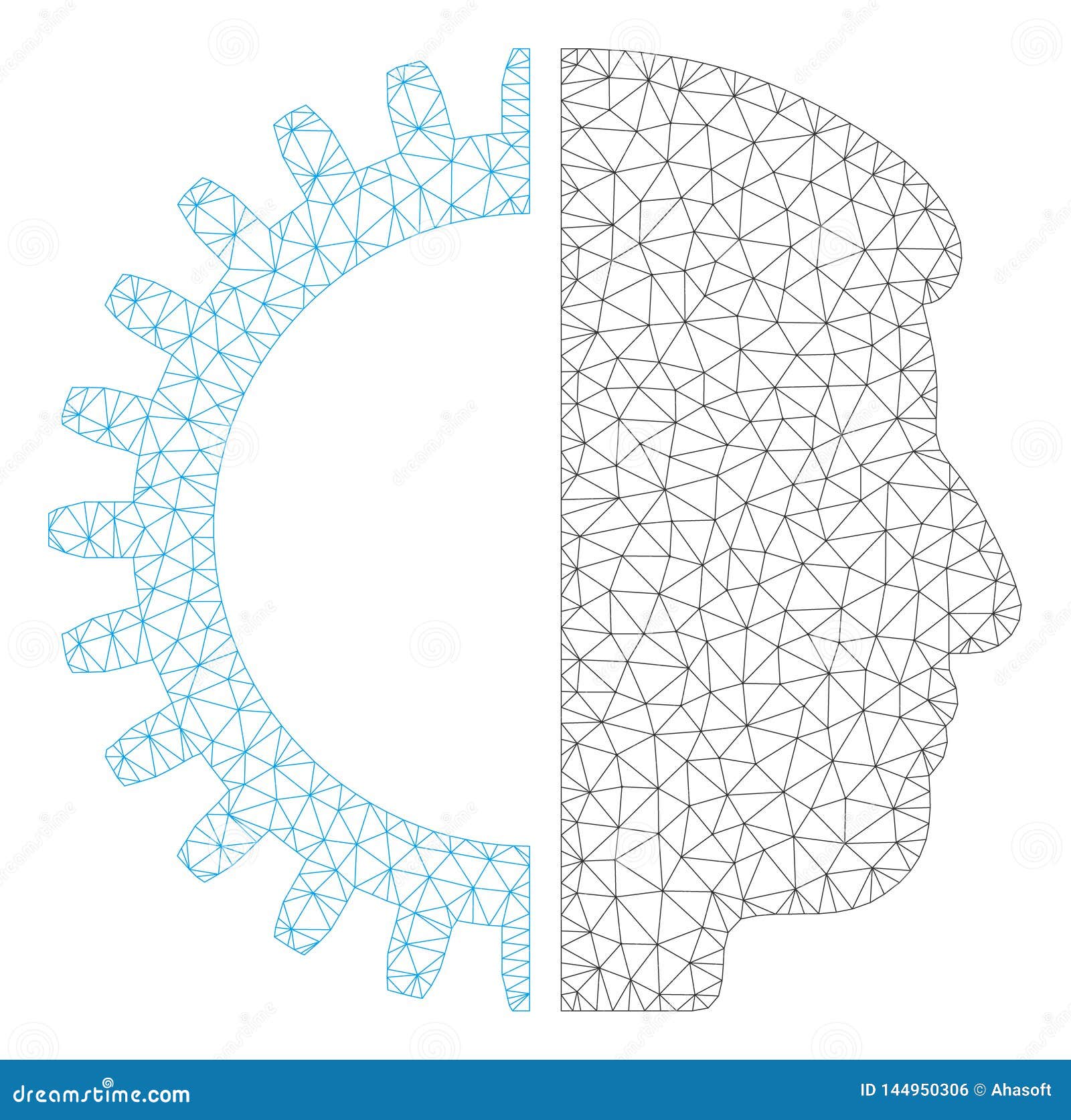 Android Head Polygonal Frame Vector Mesh Illustration Stock Vector ...