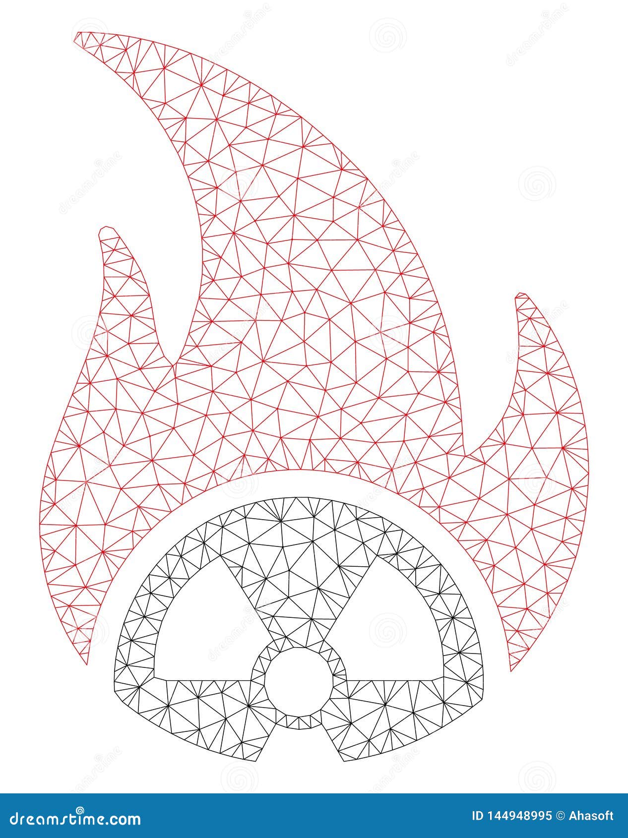 Atomic Fire Polygonal Frame Vector Mesh Illustration Stock Vector ...