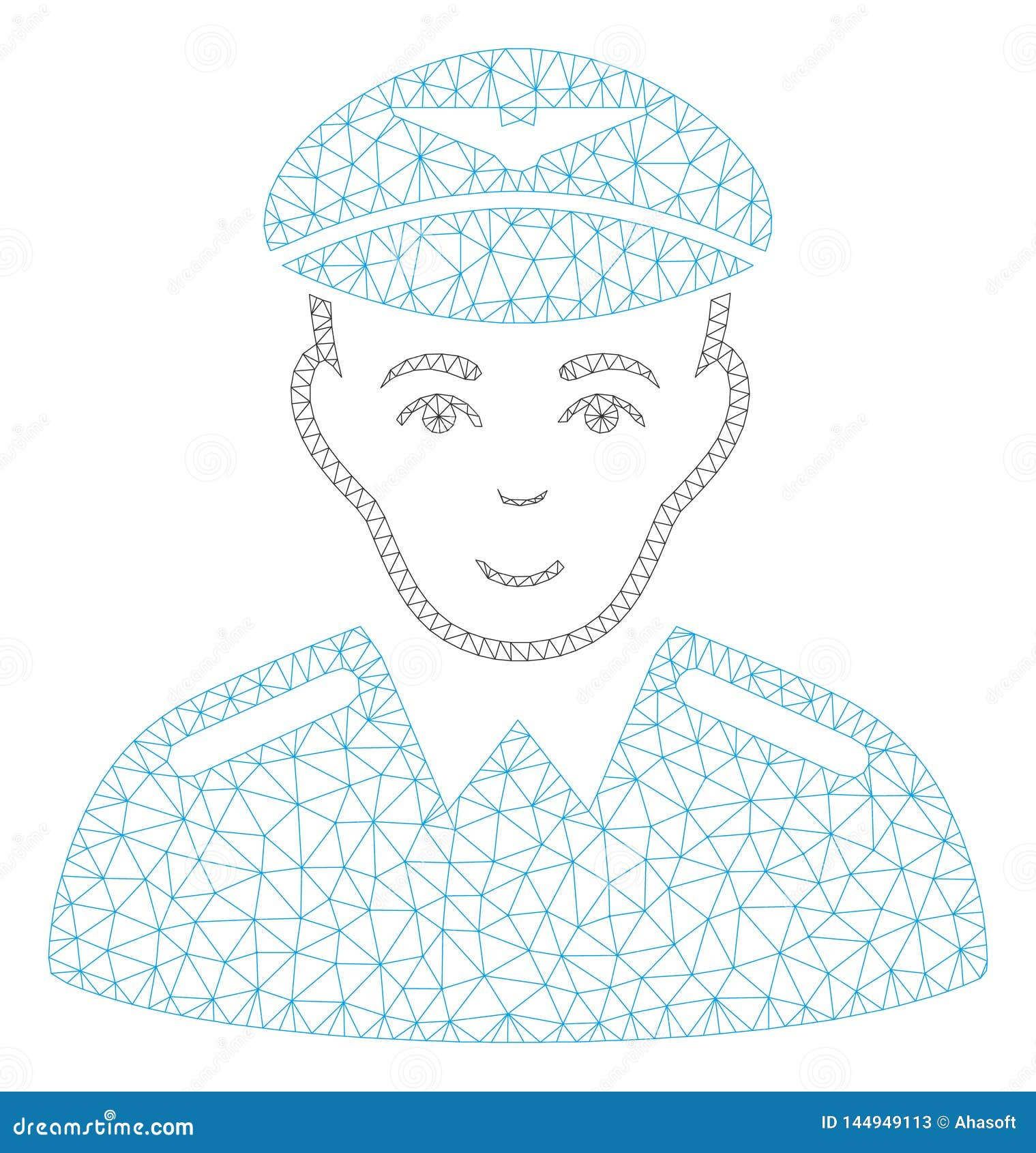 Aviator Polygonal Frame Vector Mesh Illustration Stock Vector ...