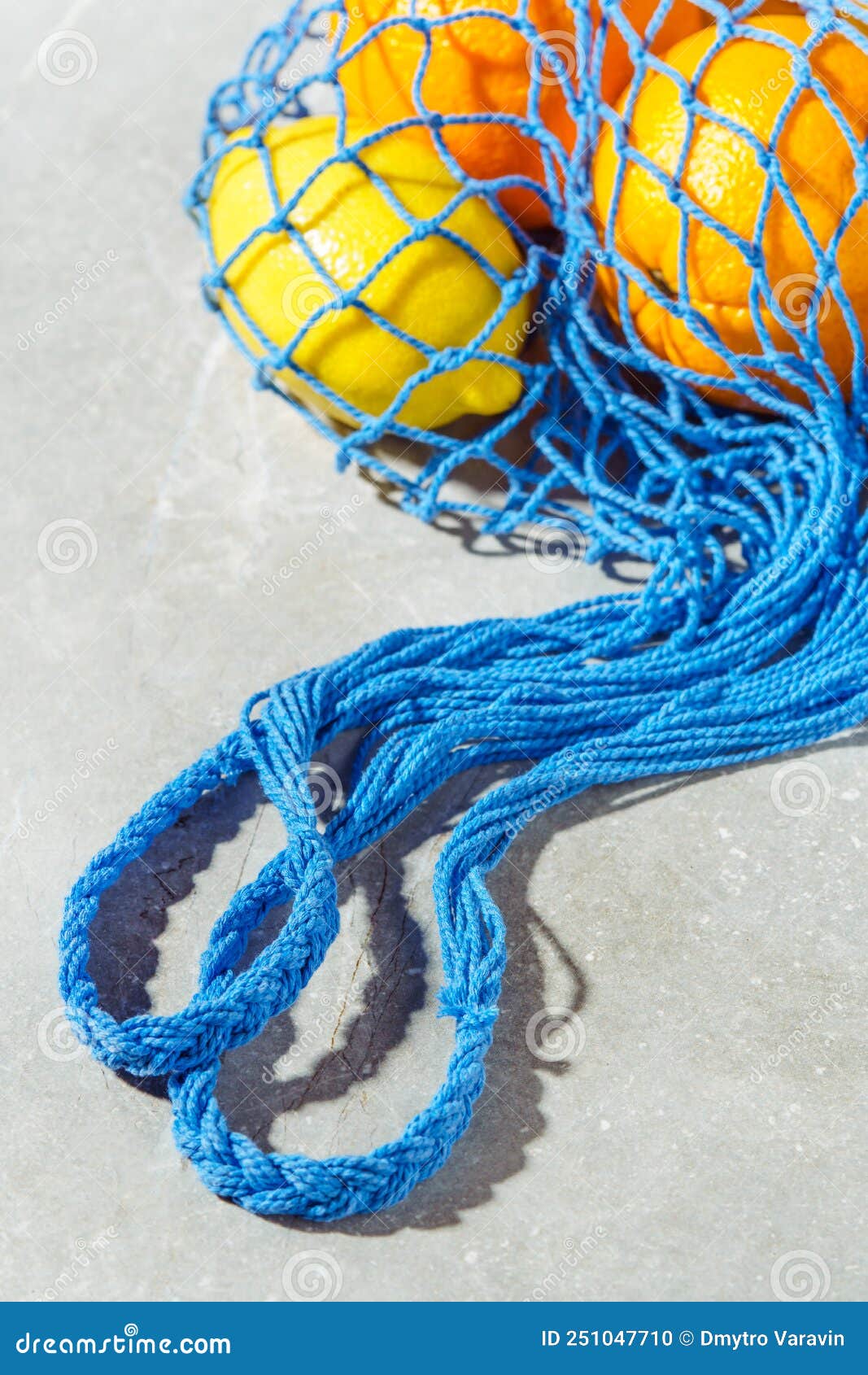 Mesh Bag Eco Bag with Fruits on the Table. Top View Stock Photo - Image ...
