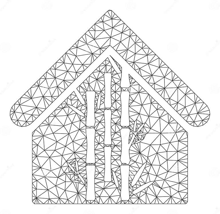 Bamboo House Vector Mesh Network Model Stock Vector - Illustration of ...