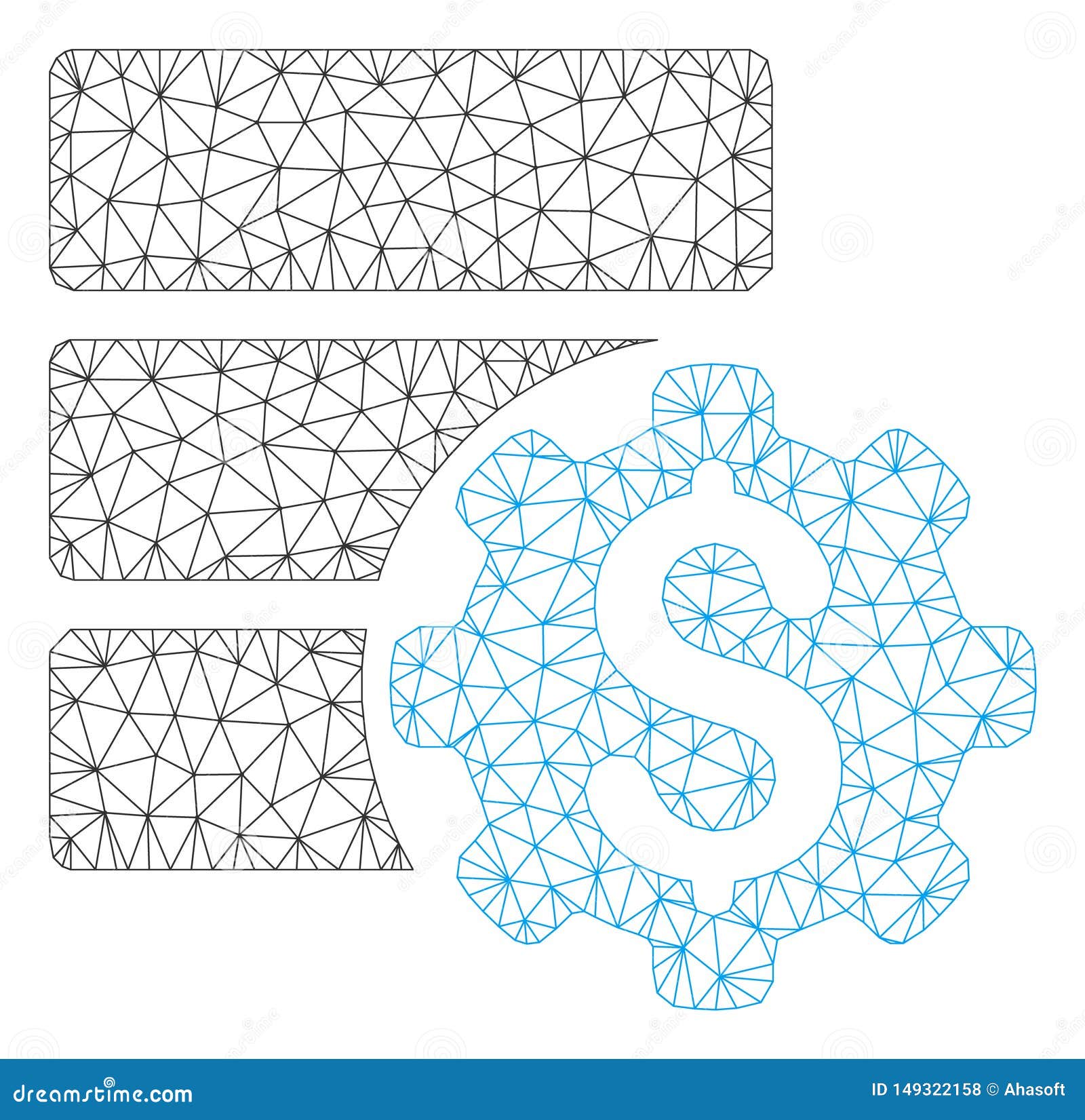 Bank Database Options Vector Mesh 2D Model Stock Vector - Illustration ...
