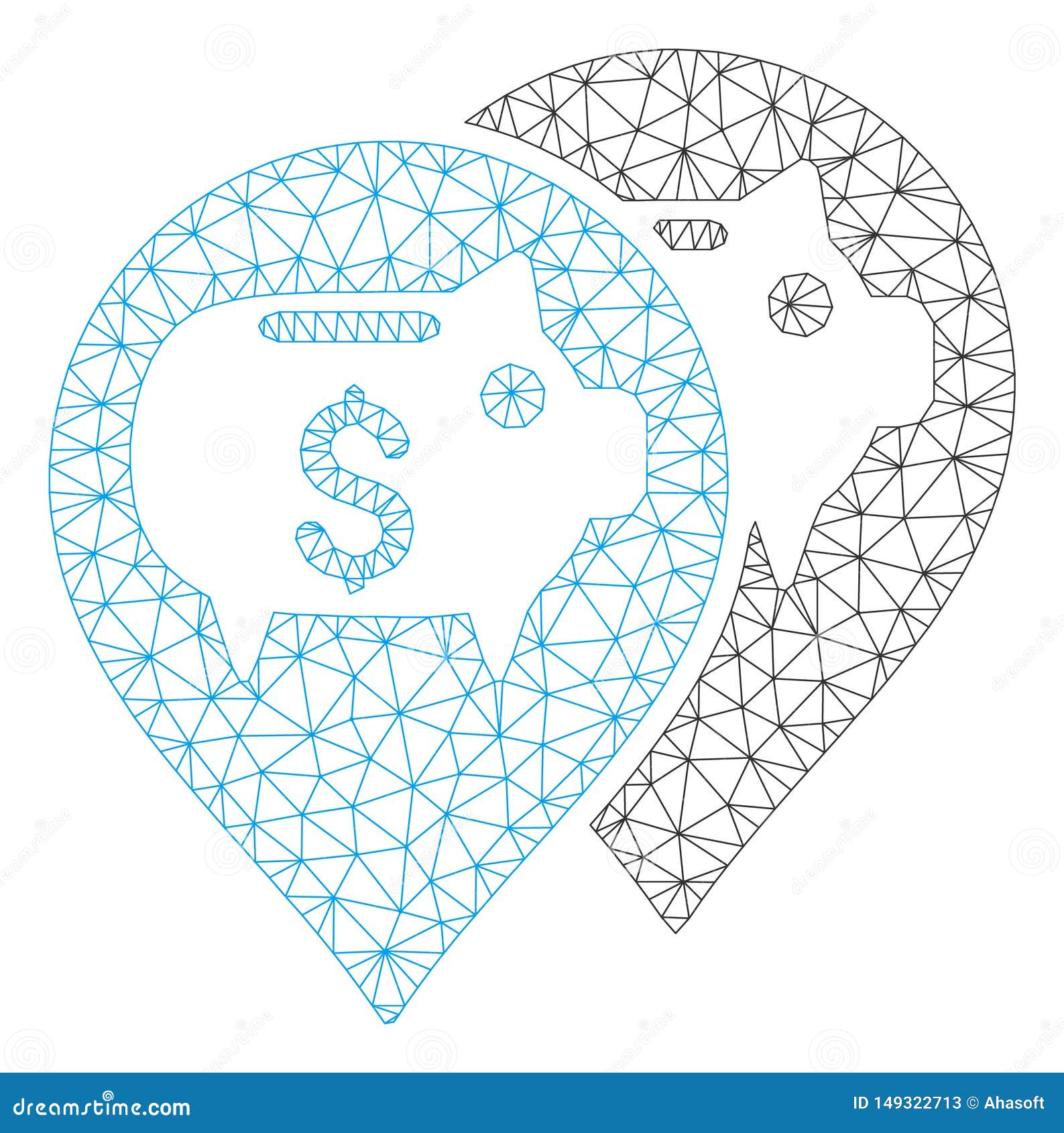 Bank Map Pointers Vector Mesh Carcass Model Stock Vector - Illustration ... Bank Map Pointers Vector Mesh Carcass Model Stock Vector - Illustration ...