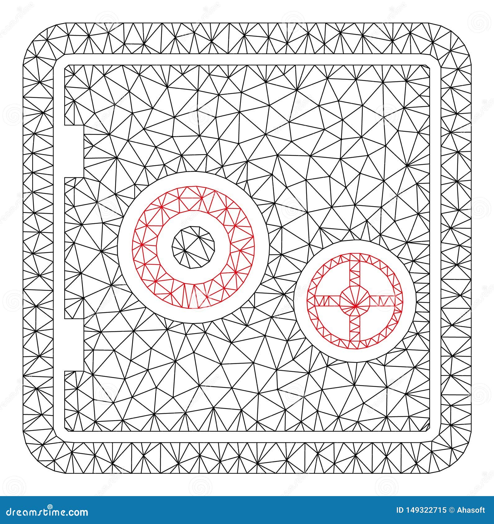 Bank Safe Vector Mesh Wire Frame Model Stock Vector - Illustration of ...