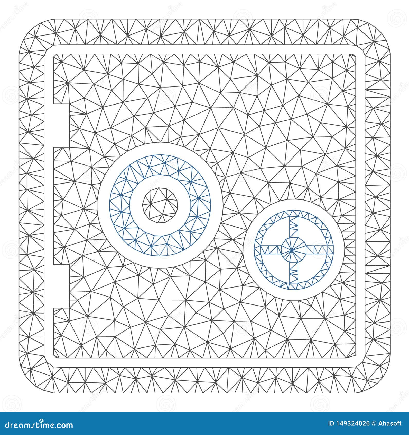 Banking Safe Vector Mesh Carcass Model Stock Vector - Illustration of ...