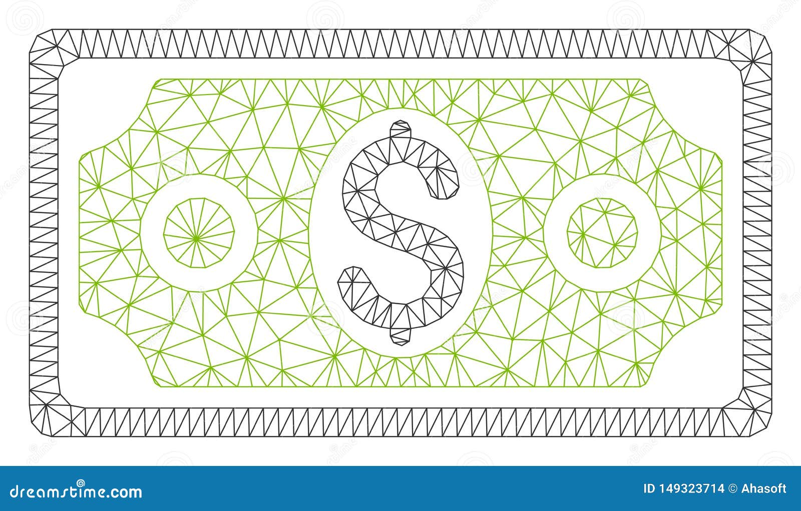 Banknote Vector Mesh Network Model Stock Vector - Illustration of grid ...