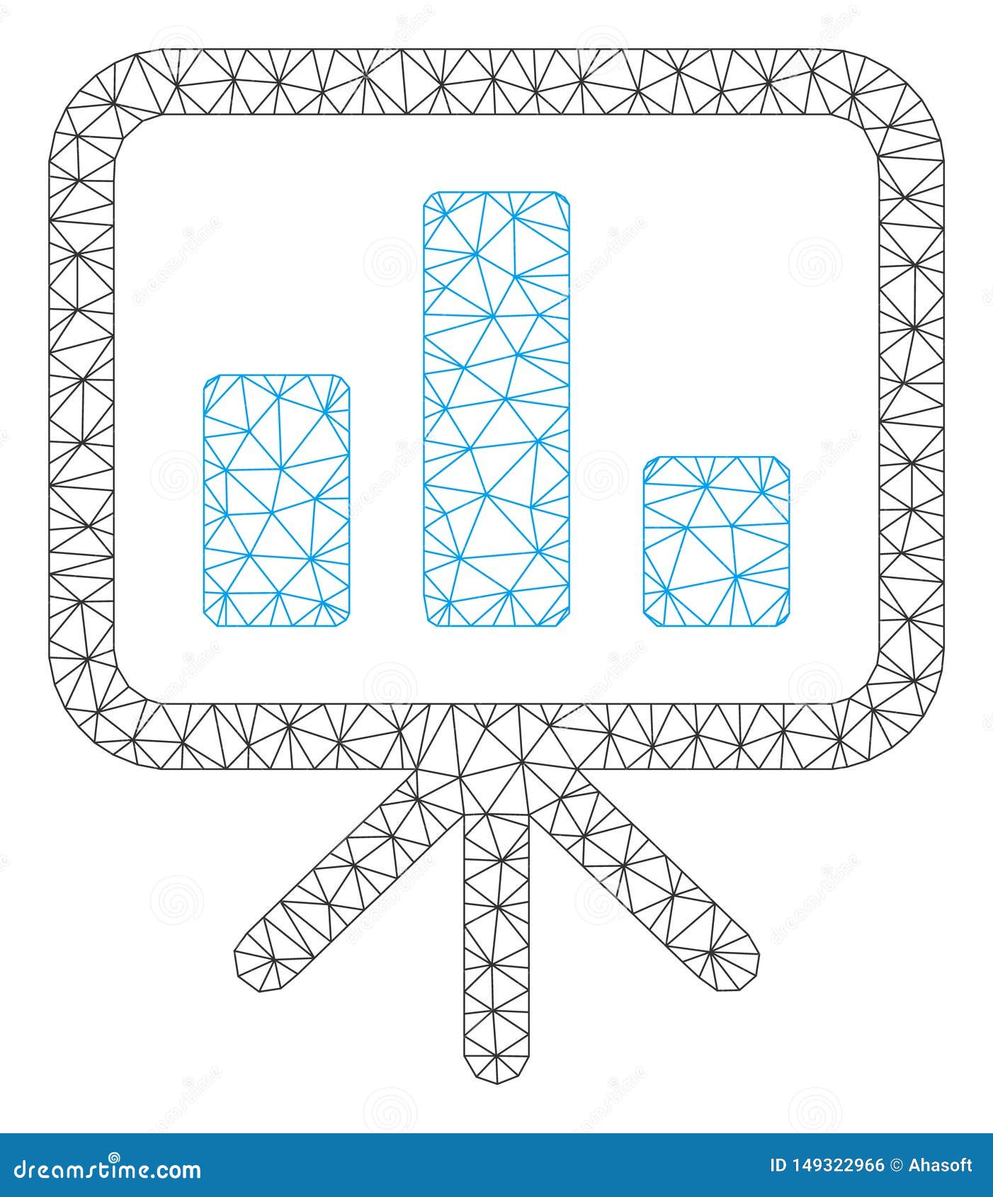 Bar Chart Display Board Vector Mesh Network Model Stock Vector ...