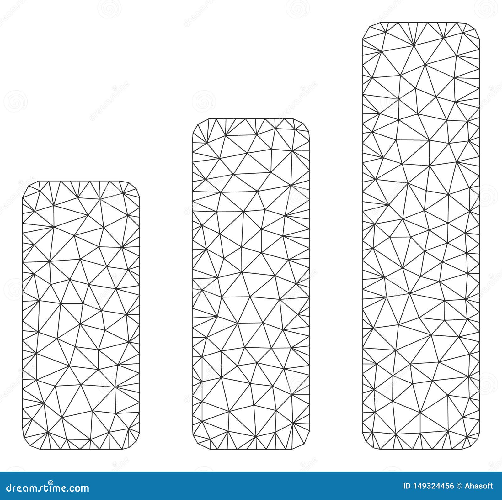 Bar Chart Increase Vector Mesh Network Model Stock Vector ...