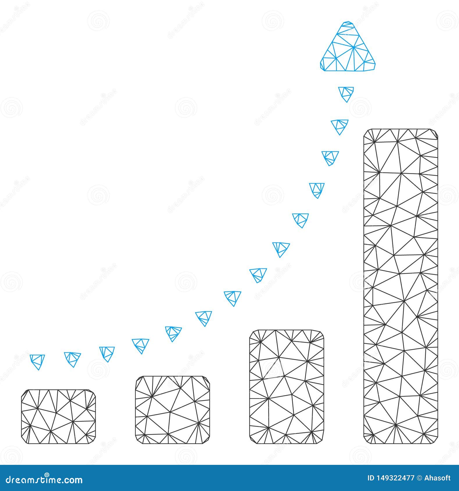 Bar Chart Positive Trend Vector Mesh 2D Model Stock Vector ...