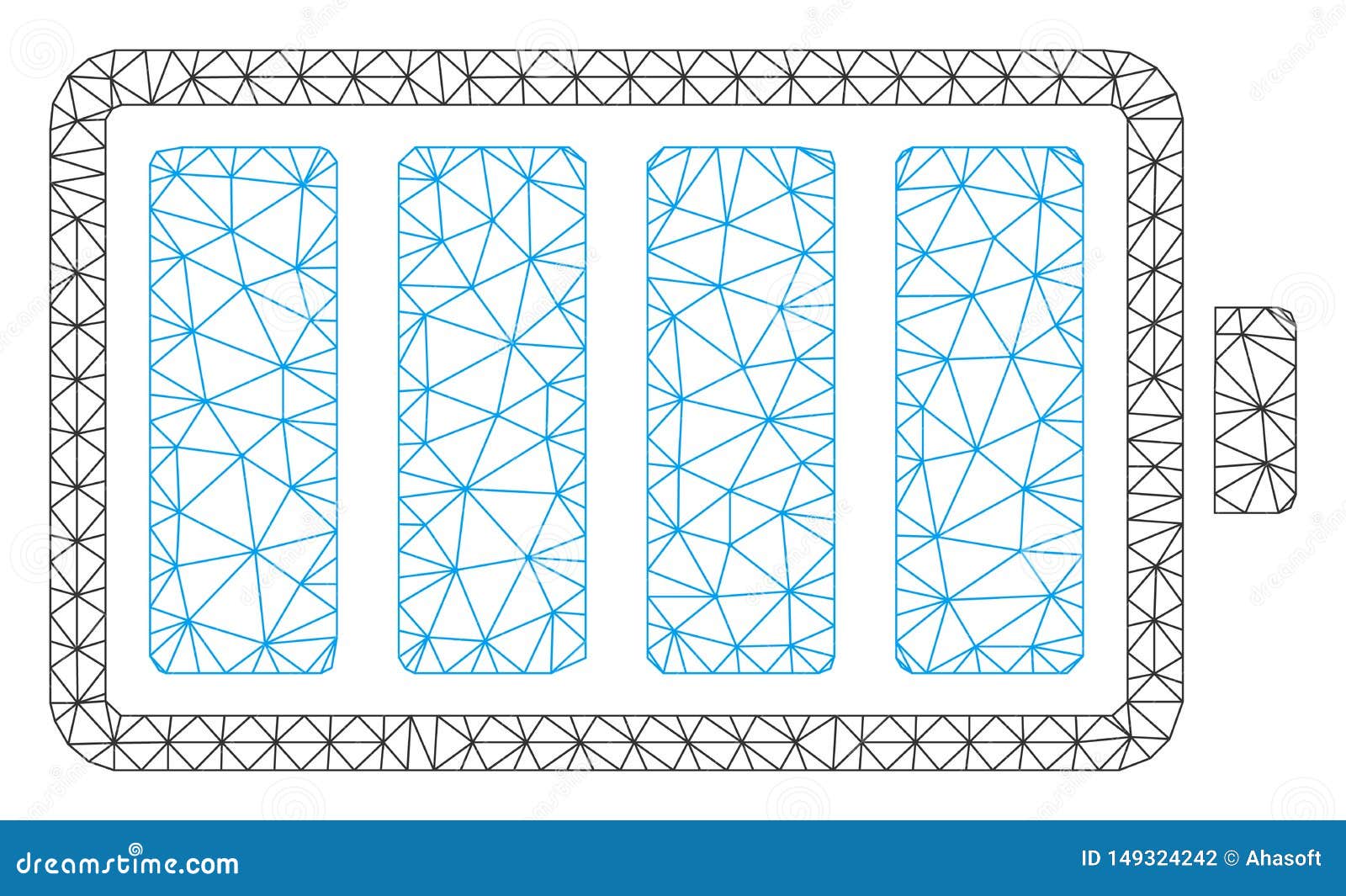 Battery Vector Mesh Network Model Stock Vector - Illustration of node ...