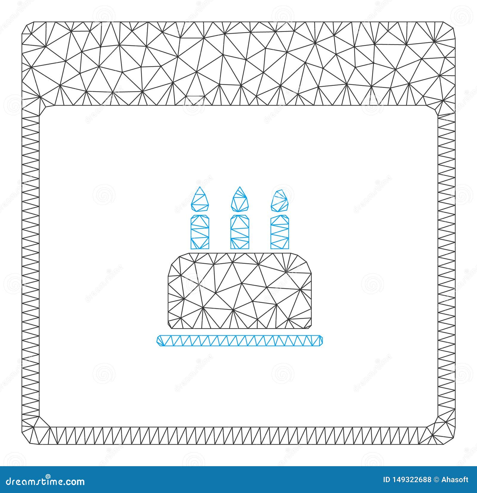 Birthday Cake Calendar Page Vector Mesh 2D Model Stock Vector ... Birthday Cake Calendar Page Vector Mesh 2D Model Stock Vector ...
