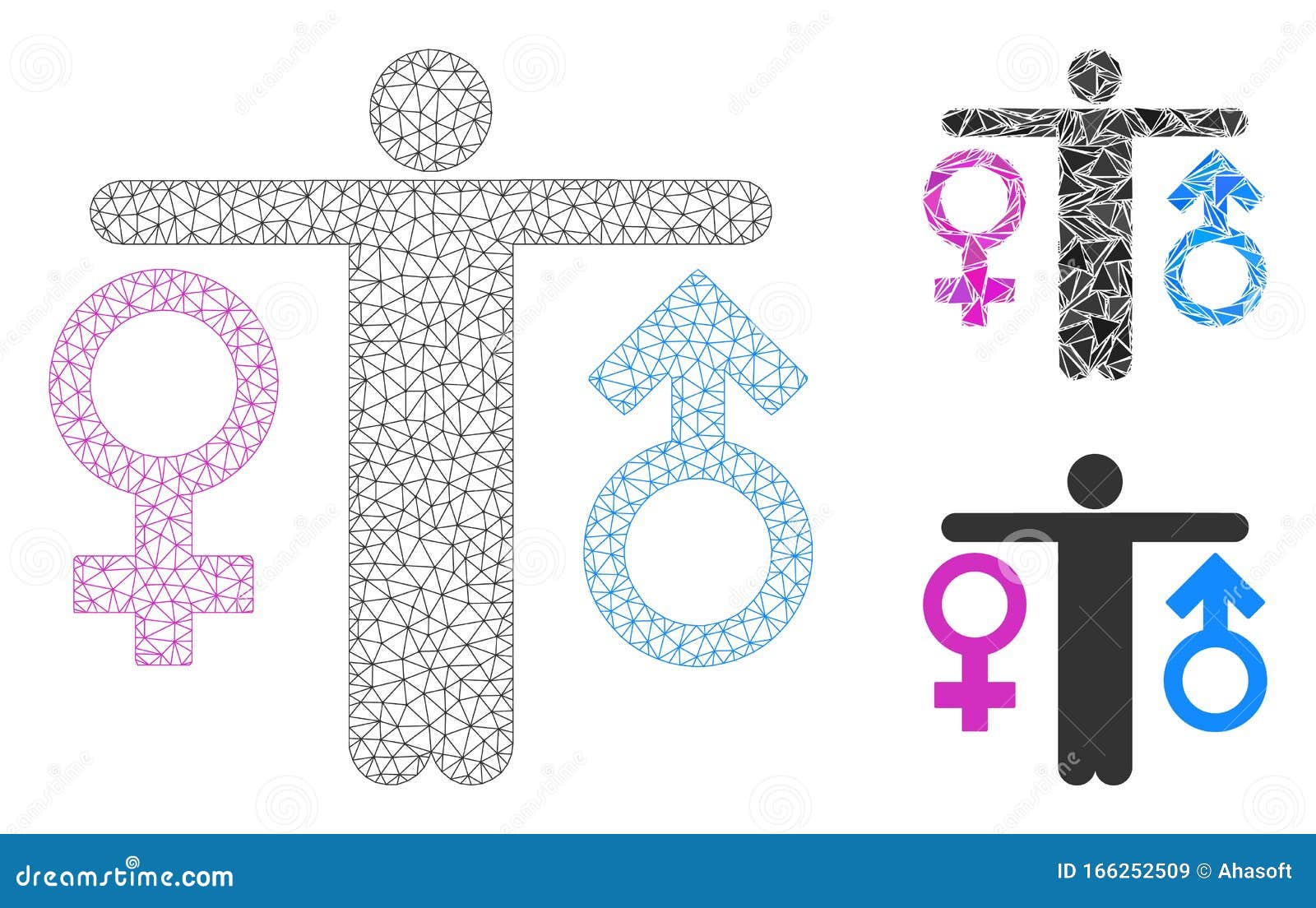Bisexual Man Vector Mesh Network Model and Triangle Mosaic Icon Stock ...