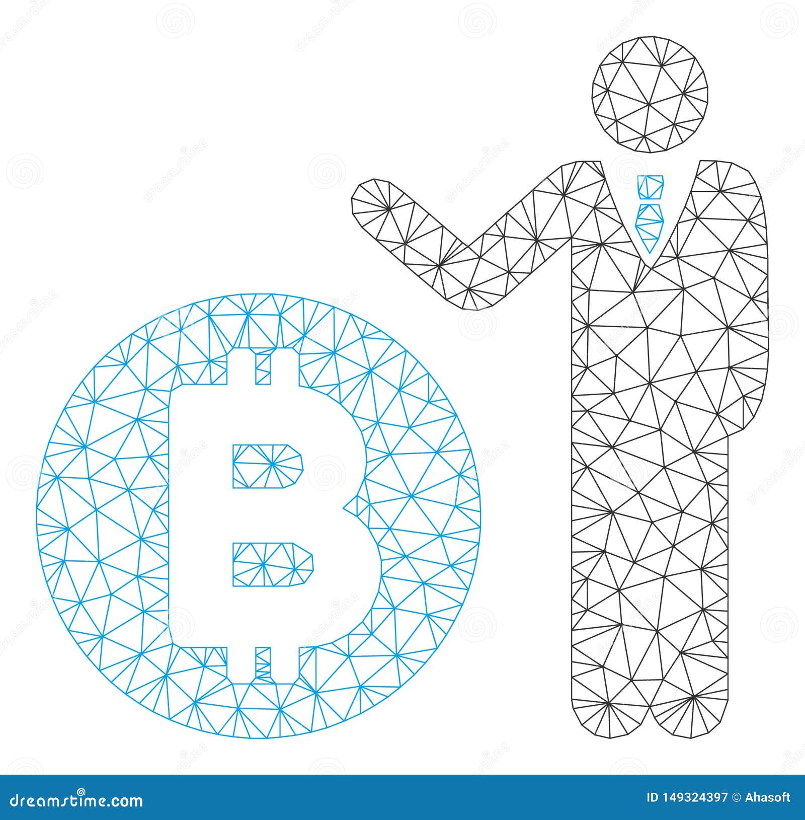 Bitcoin Banker Vector Mesh Wire Frame Model Stock Vector - Illustration ...