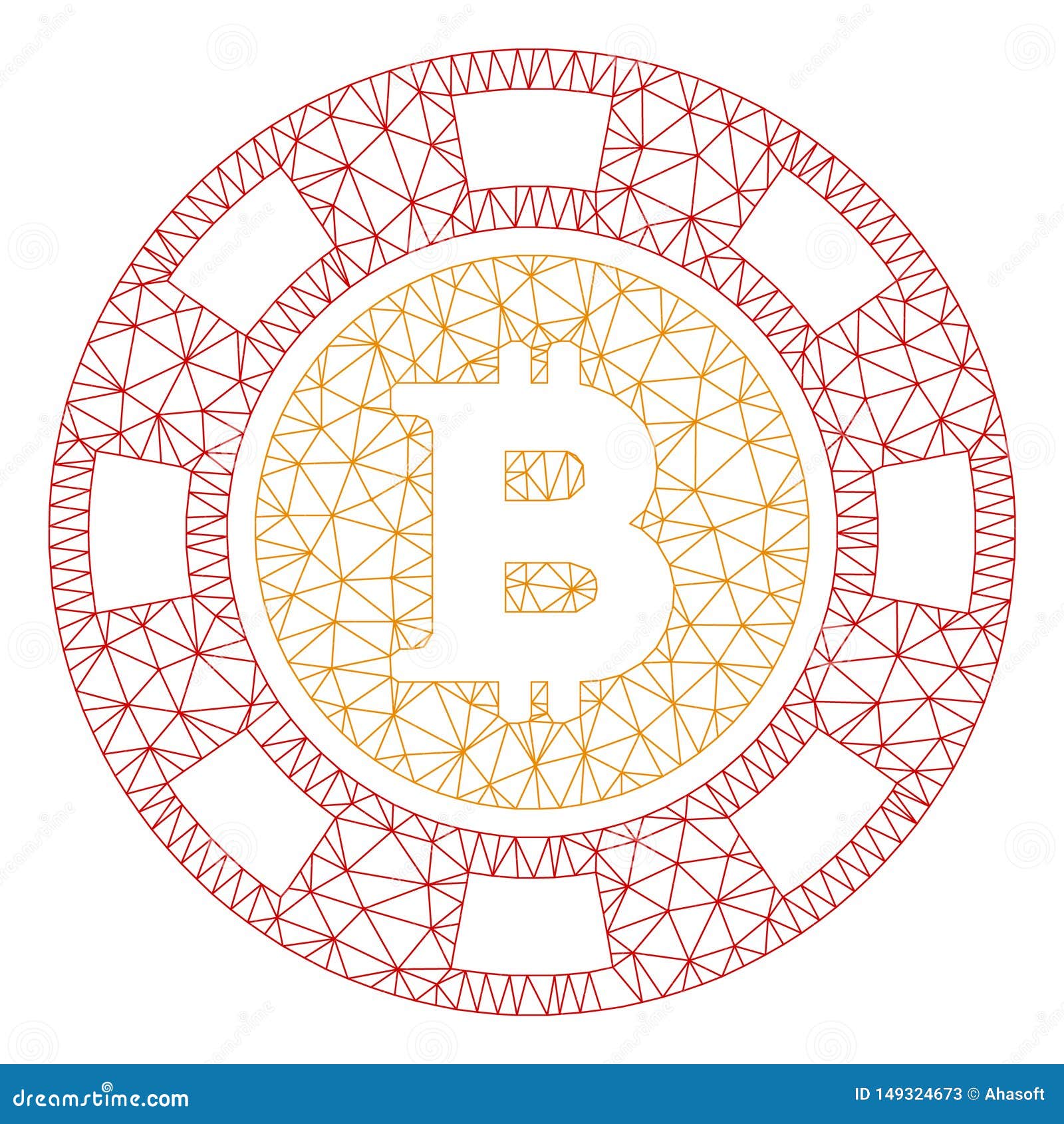 Bitcoin Casino Chip Vector Mesh 2D Model Stock Vector - Illustration of ...