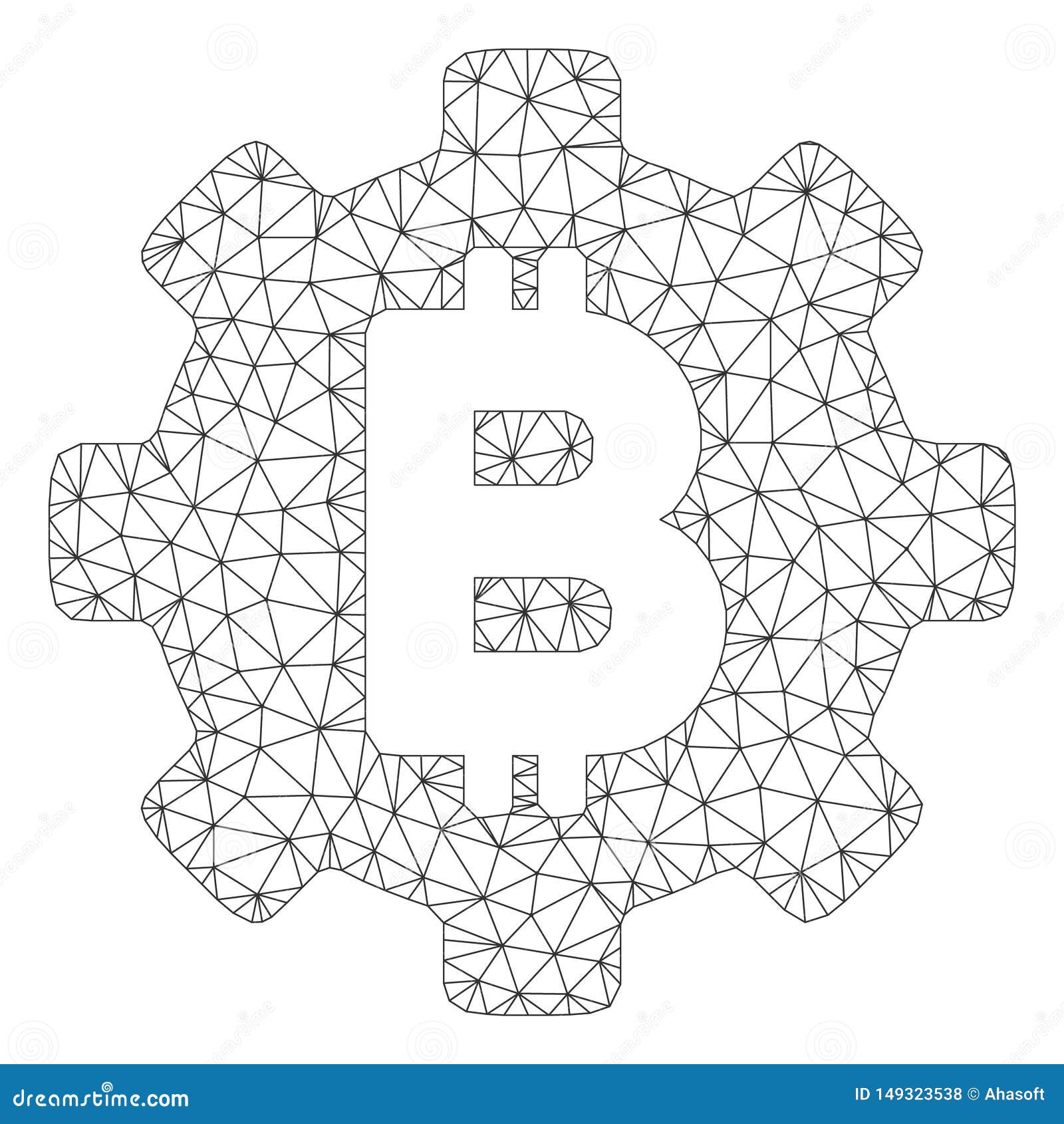 Bitcoin Cog Wheel Vector Mesh Network Model Stock Vector - Illustration ...
