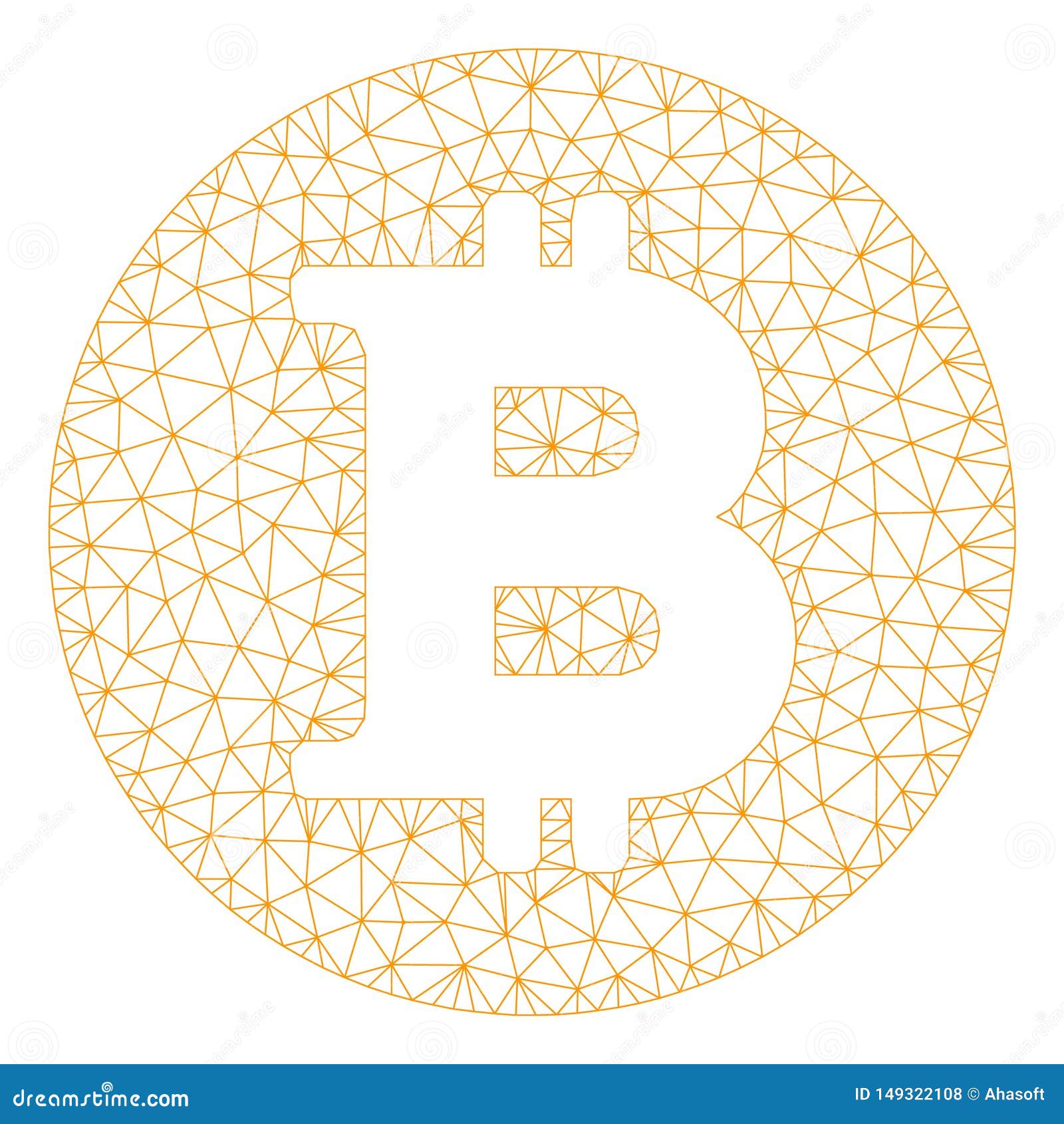 Bitcoin Coin Vector Mesh Wire Frame Model Stock Vector - Illustration ...