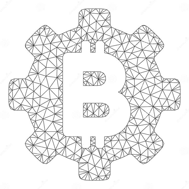 Bitcoin Development Gear Vector Mesh Wire Frame Model Stock Vector ...