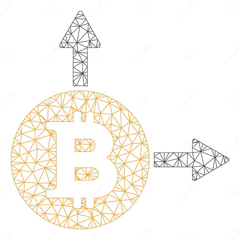 Bitcoin Fork Vector Mesh Wire Frame Model Stock Vector - Illustration ...