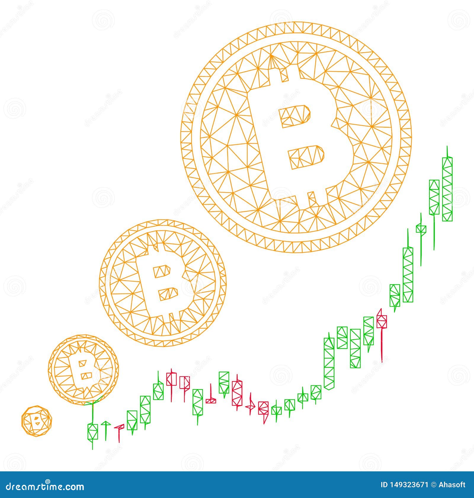 Bitcoin Inflation Chart Vector Mesh 2D Model Stock Vector ...