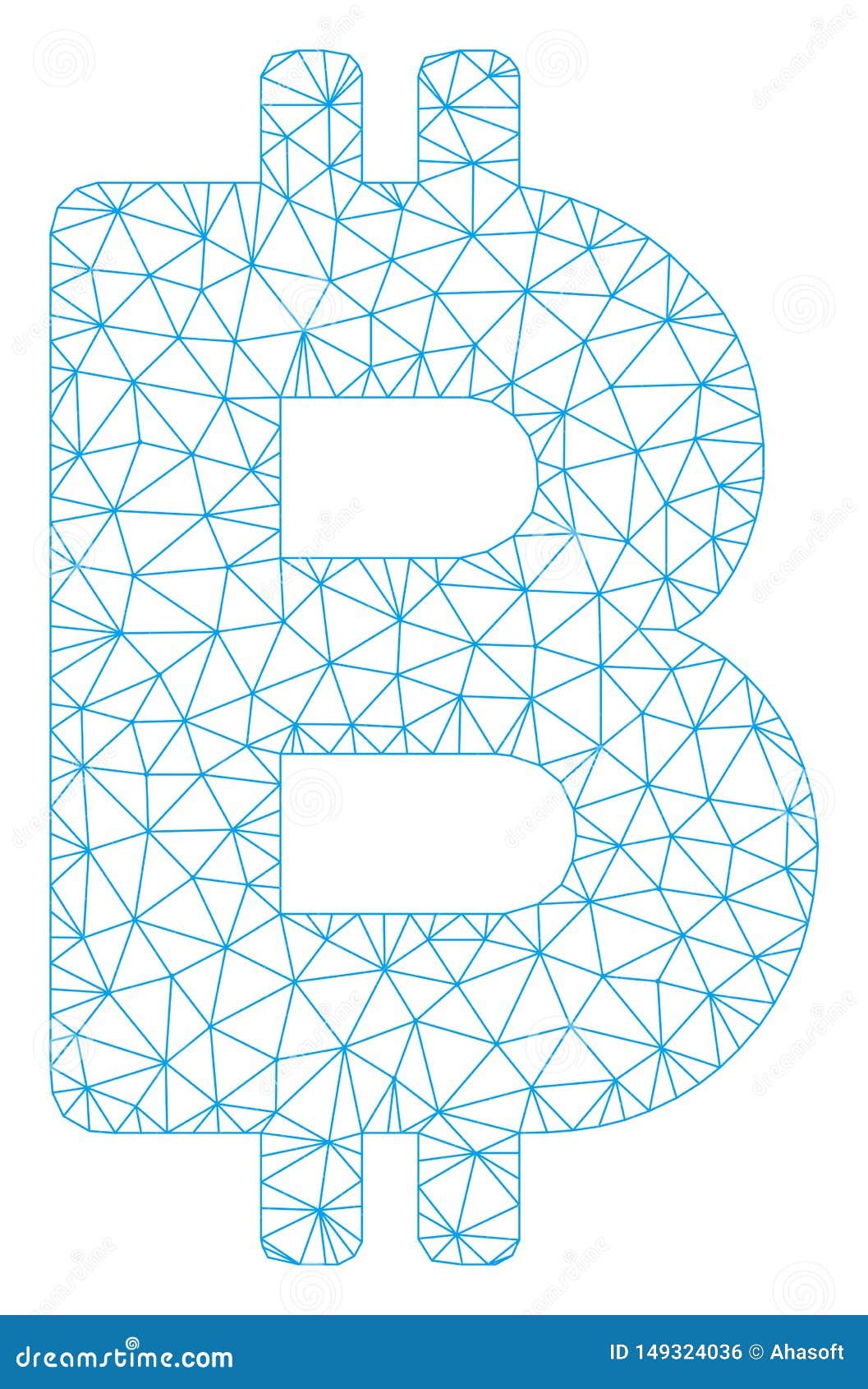 Bitcoin Letter Vector Mesh 2D Model Stock Vector - Illustration of ...