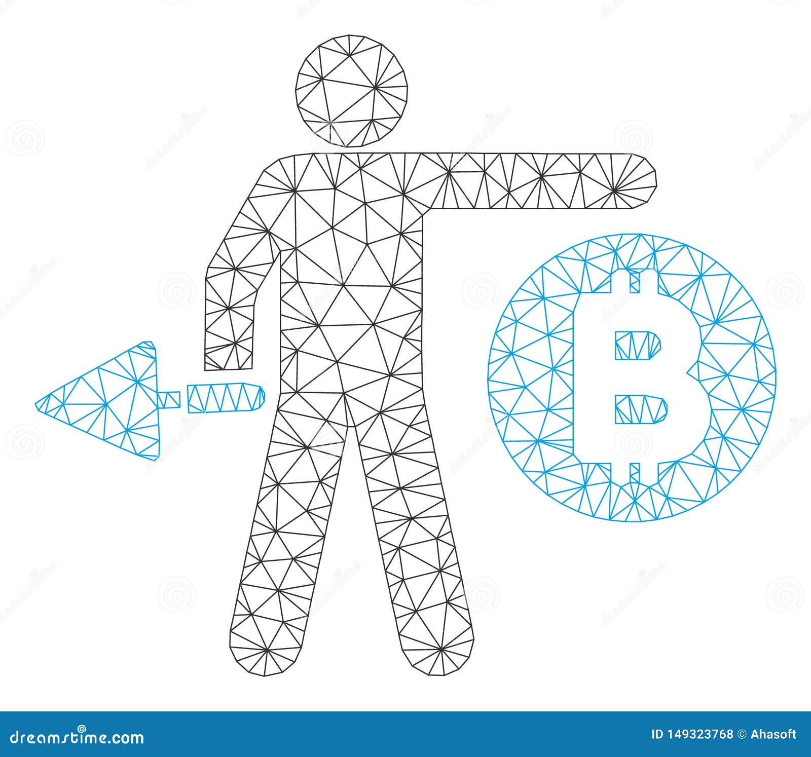 Bitcoin Miner Vector Mesh 2D Model Stock Vector - Illustration of ...