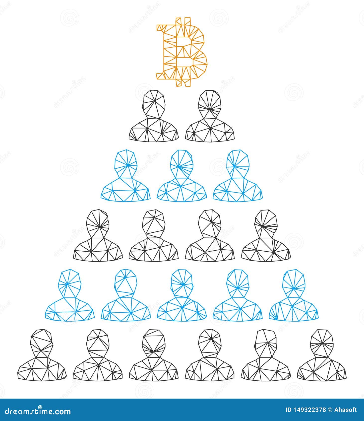 Bitcoin Ponzi Pyramid Vector Mesh Carcass Model Stock Vector ...