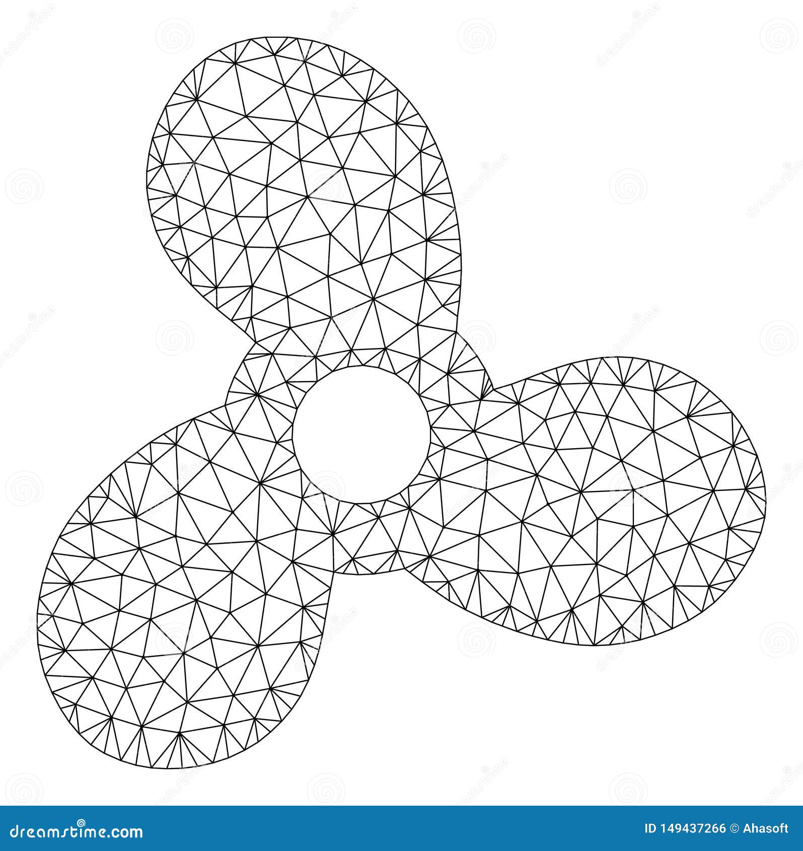 Boat Propeller Polygonal Frame Vector Mesh Illustration Stock Vector ...
