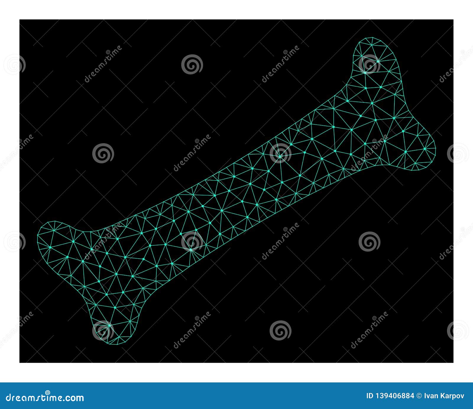 Mesh Bone in Polygonal Wire Frame Vector Style Stock Vector ...