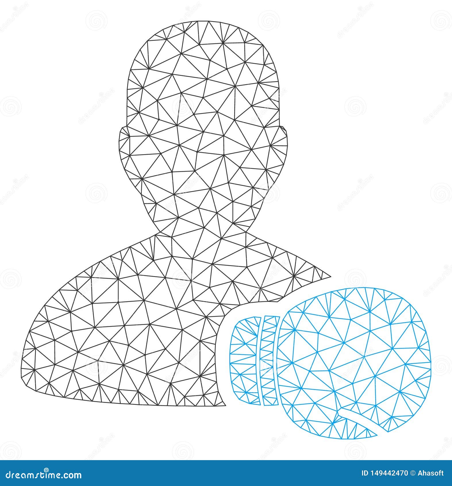 Boxing Sportsman Polygonal Frame Vector Mesh Illustration Stock Vector ...