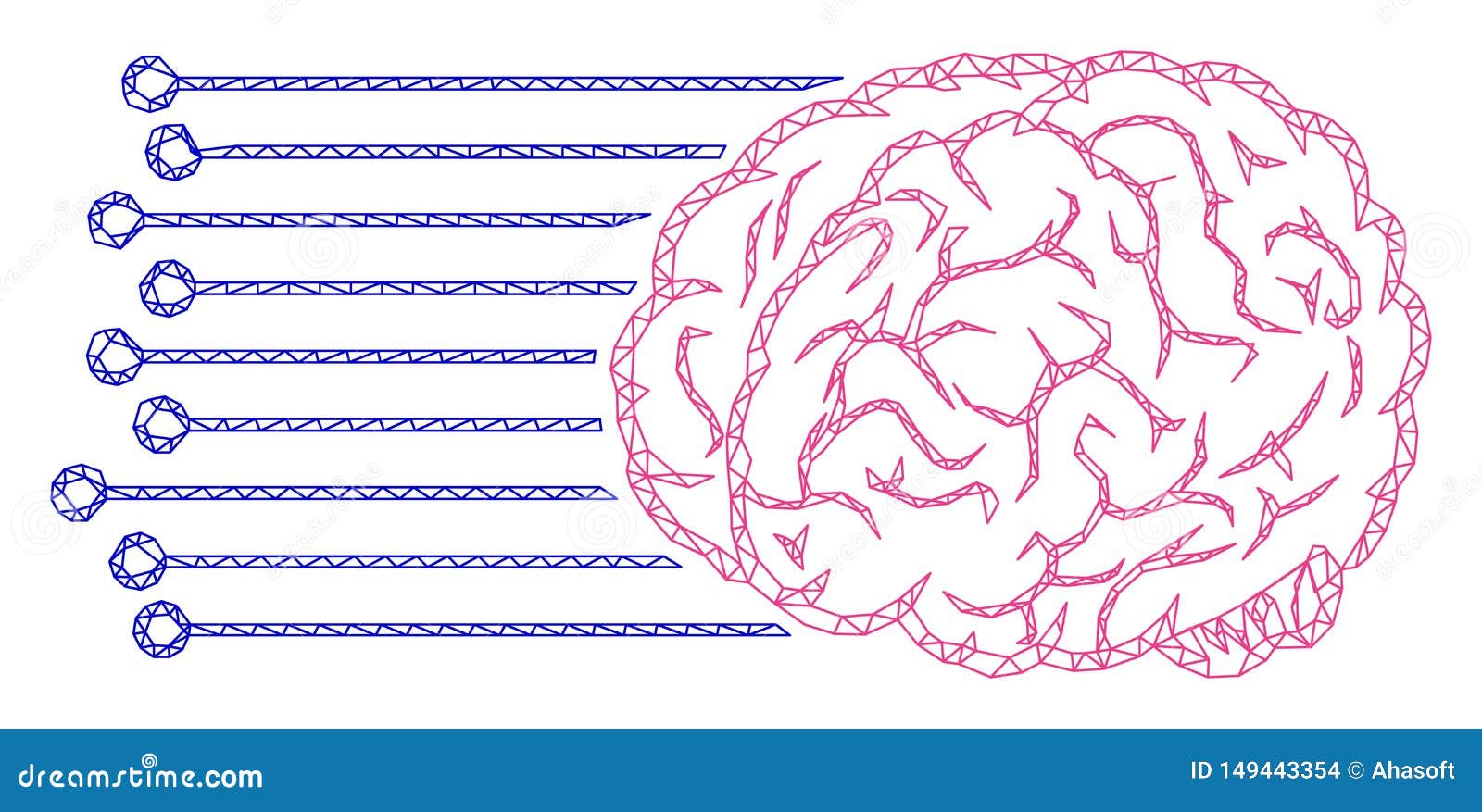 Brain Connections Polygonal Frame Vector Mesh Illustration Stock Vector ...