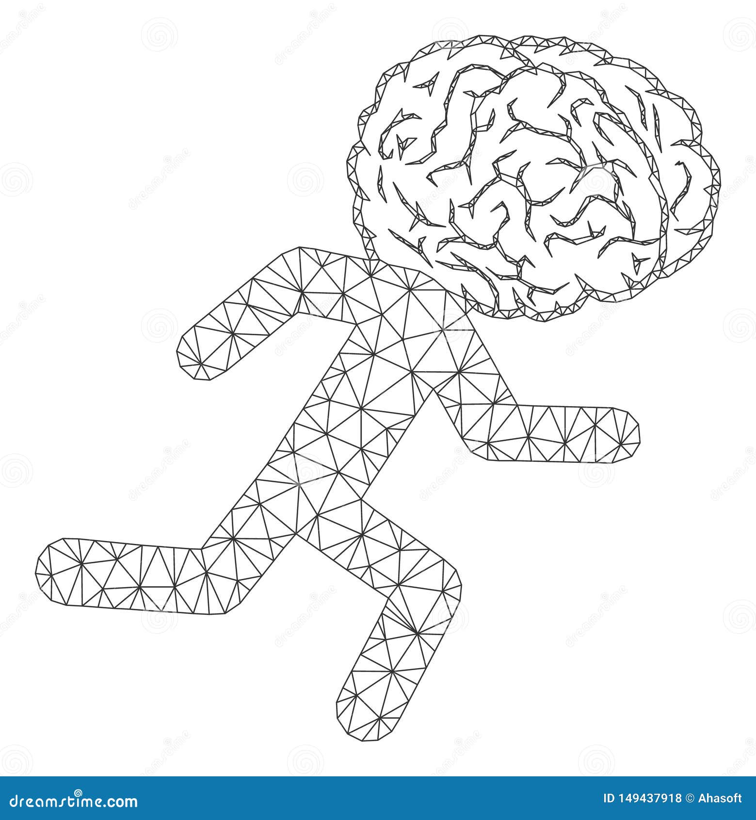 Brain Drain Polygonal Frame Vector Mesh Illustration Stock Vector ...