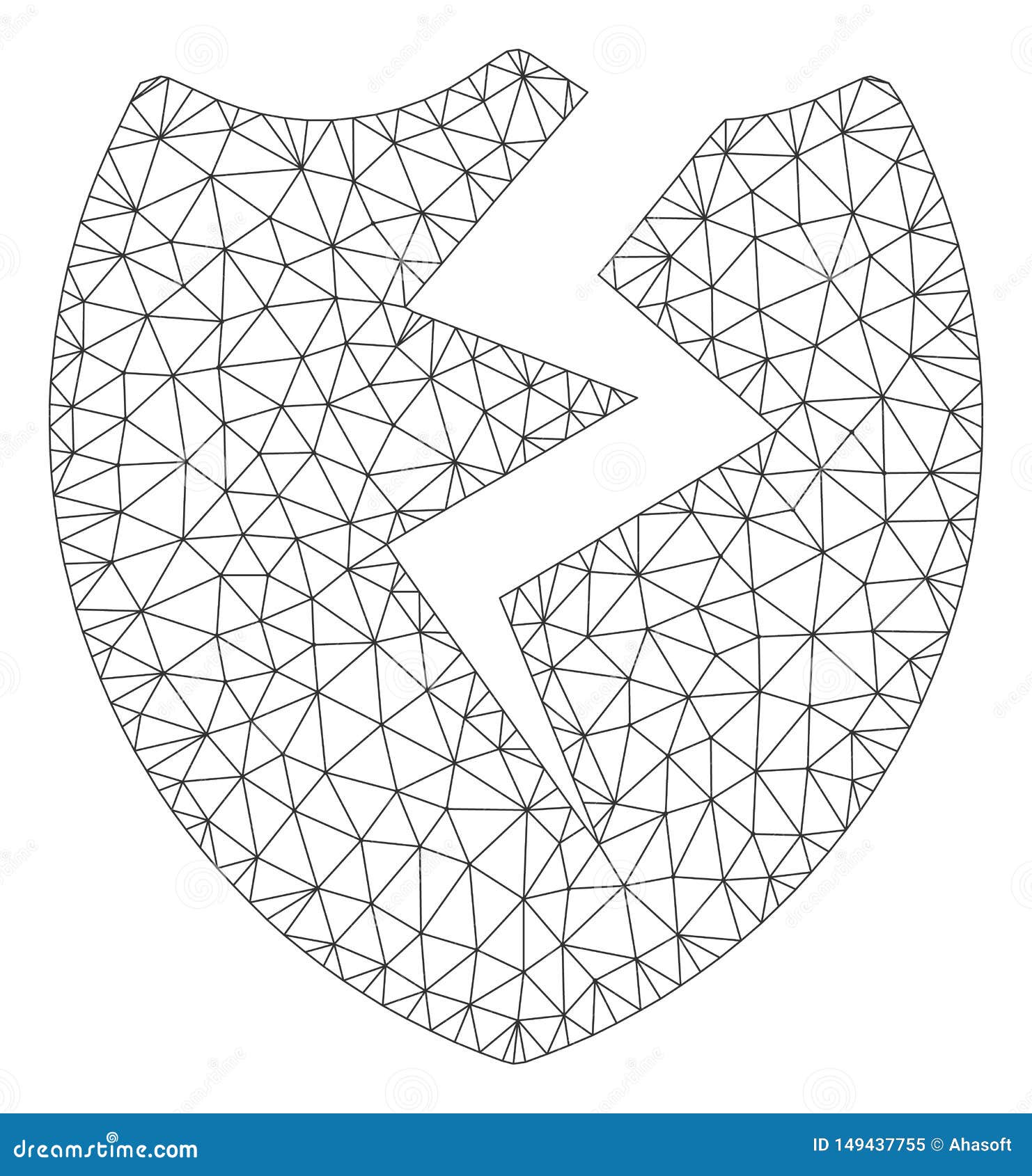 Broken Shield Polygonal Frame Vector Mesh Illustration Stock Vector ...