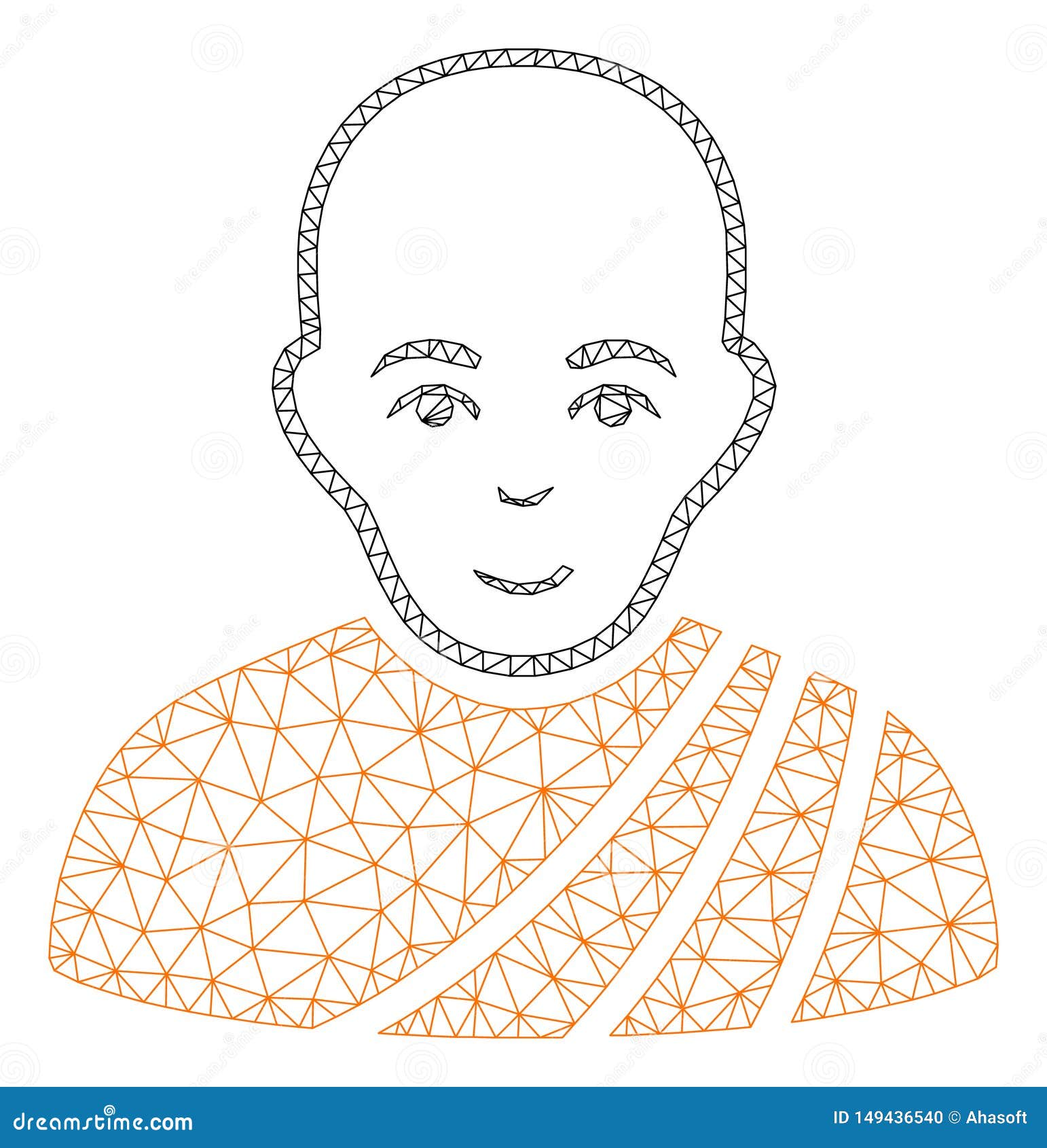 Buddhist Monk Polygonal Frame Vector Mesh Illustration Stock Vector ...