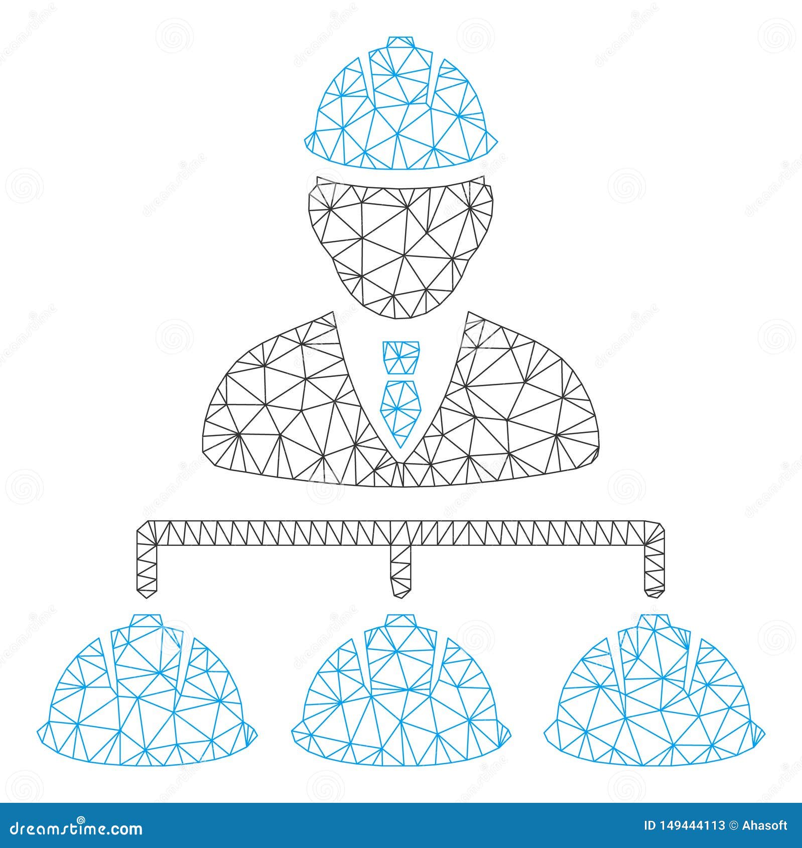 Builder Management Polygonal Frame Vector Mesh Illustration Stock ...