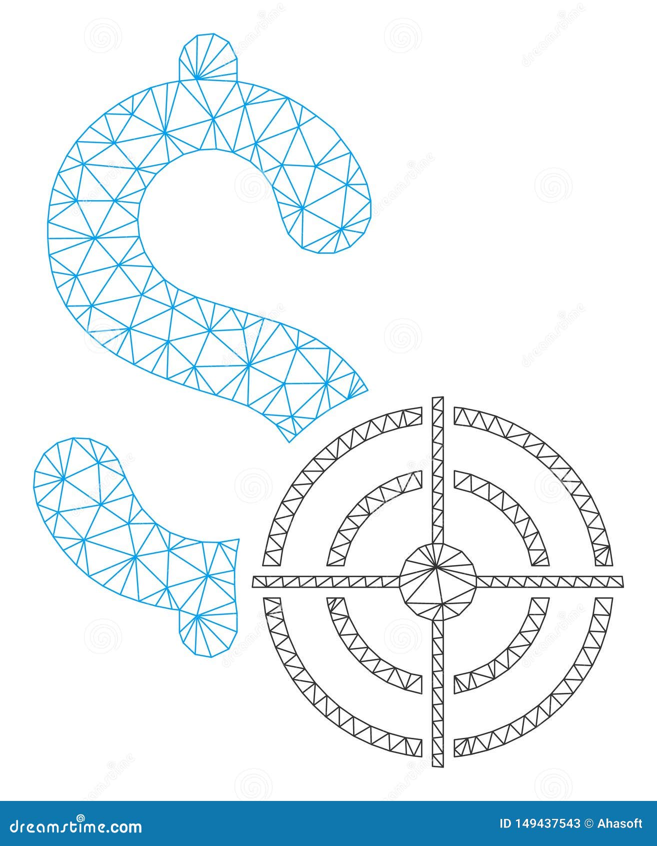 Business Target Polygonal Frame Vector Mesh Illustration Stock Vector ...