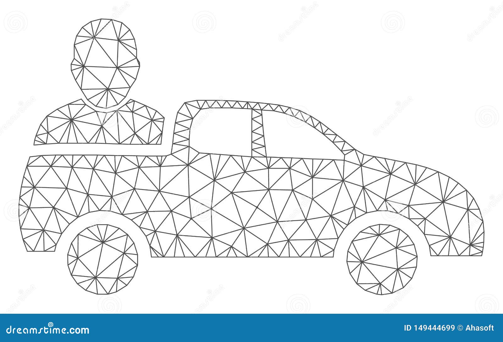 Car Passenger Polygonal Frame Vector Mesh Illustration Stock Vector ...