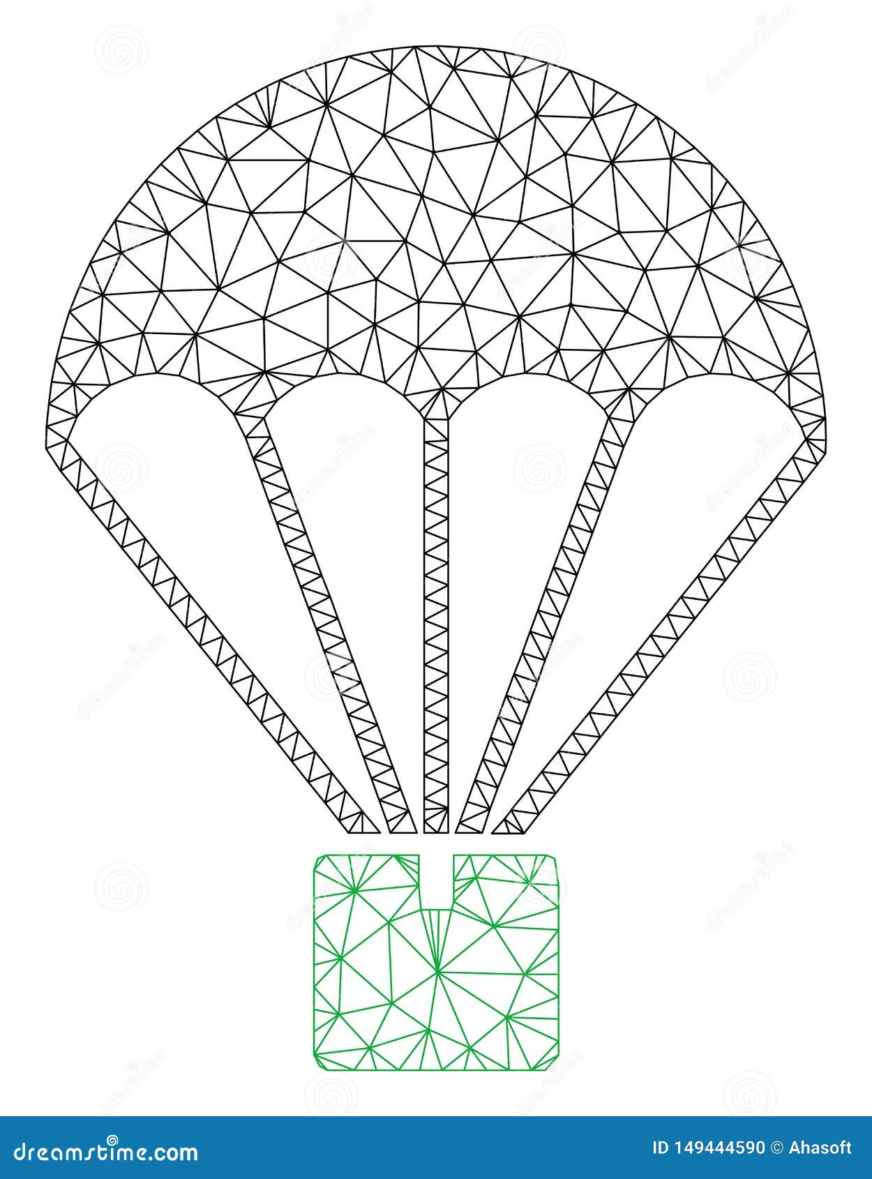 Cargo Parachute Polygonal Frame Vector Mesh Illustration Stock Vector ...