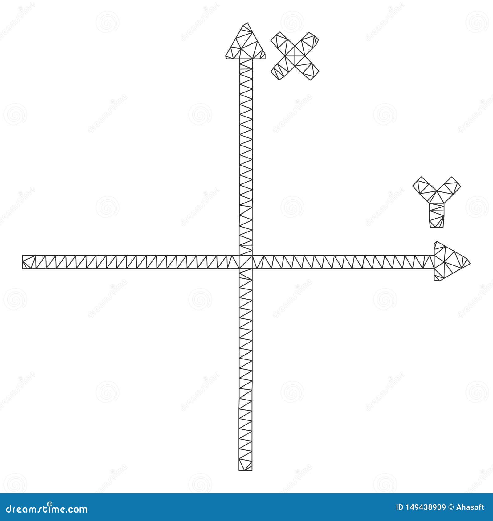 Cartesian Axes Polygonal Frame Vector Mesh Illustration Stock Vector ...