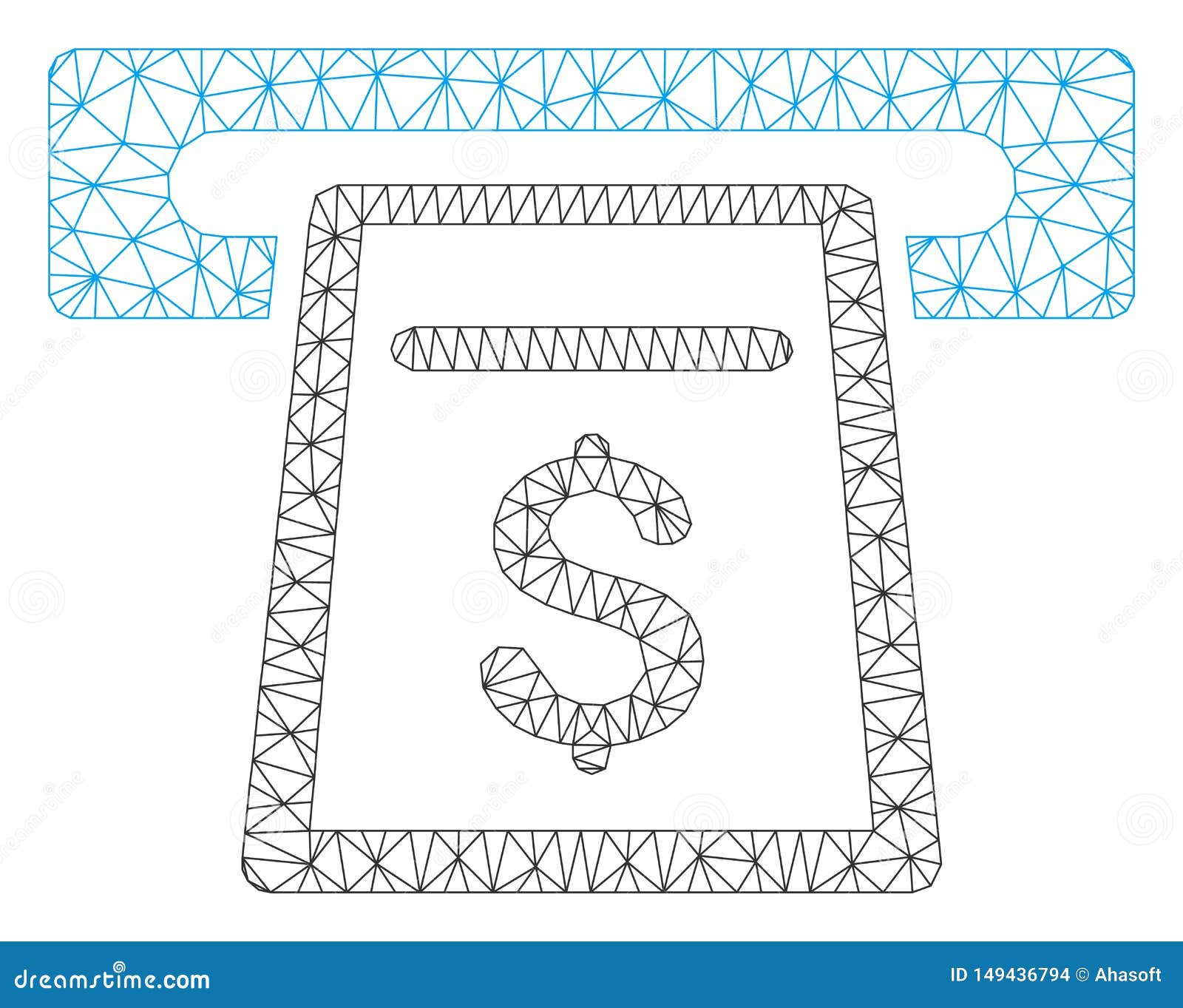Cash Machine Polygonal Frame Vector Mesh Illustration Stock Vector ...
