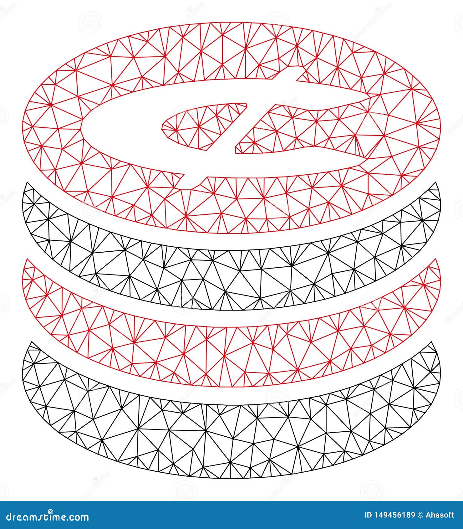 Cent Coins Stack Polygonal Frame Vector Mesh Illustration Stock Vector ...