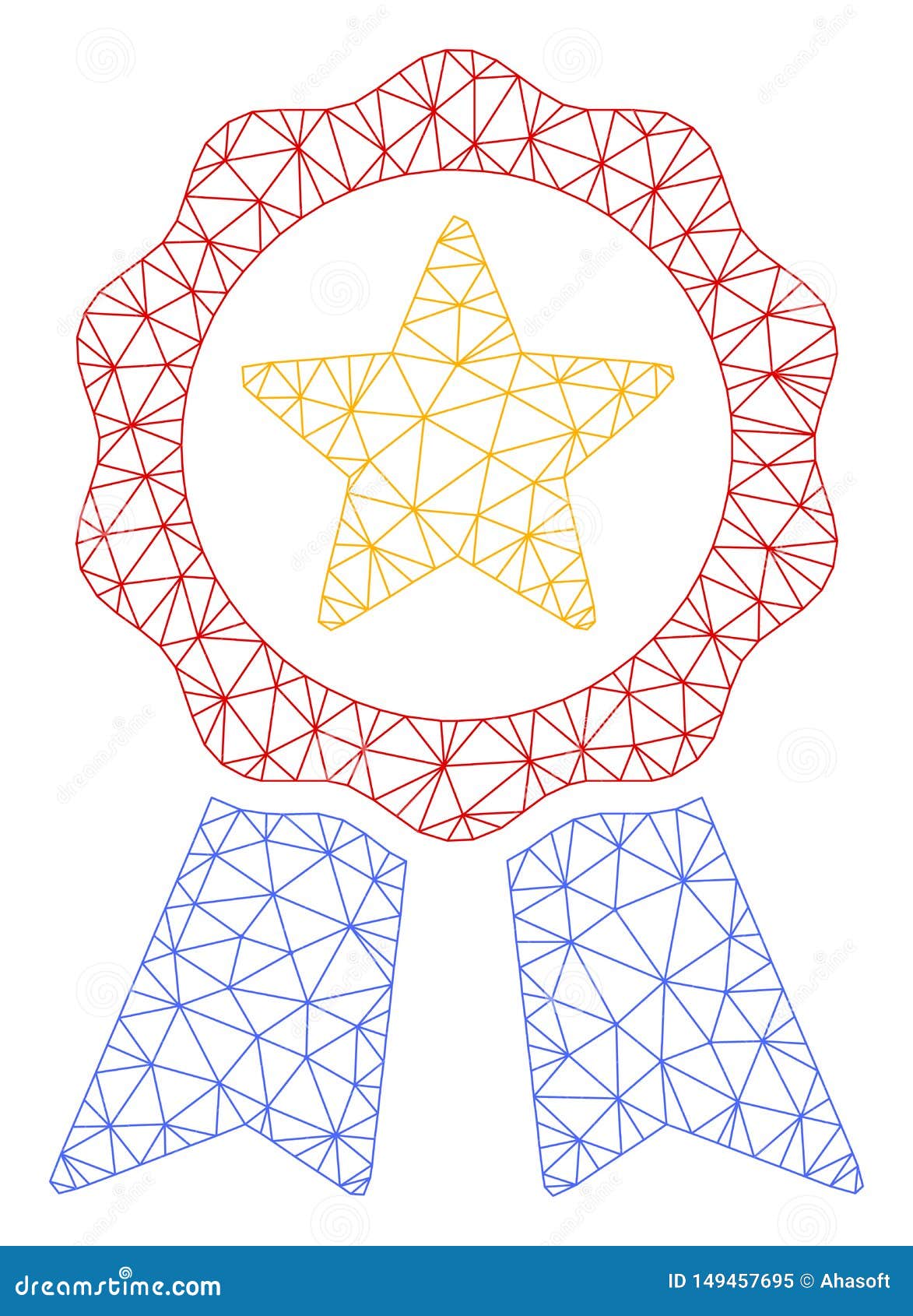 Certificate Seal Polygonal Frame Vector Mesh Illustration Stock Vector ...