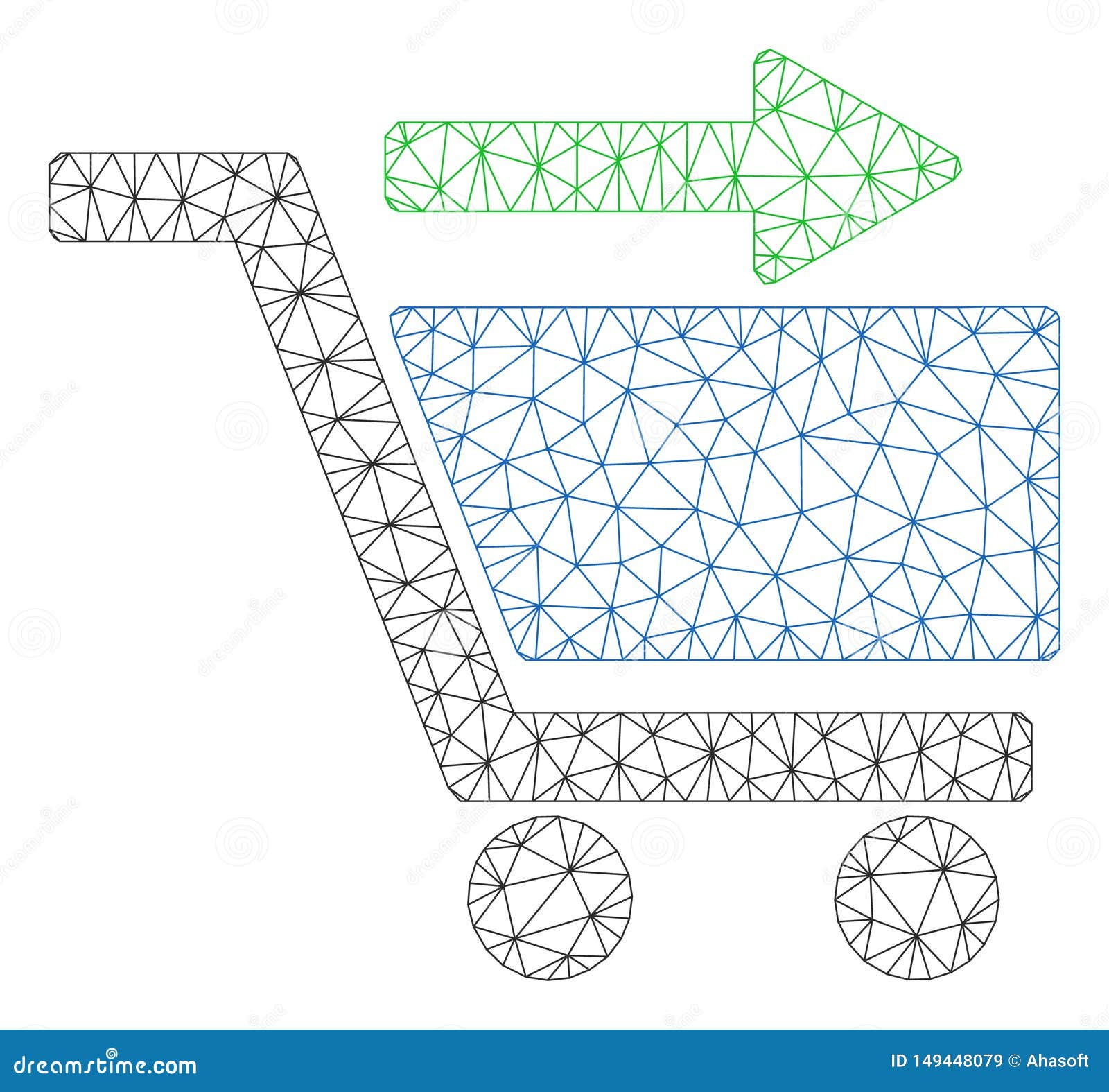 Check Out Cart Polygonal Frame Vector Mesh Illustration Stock Vector ...