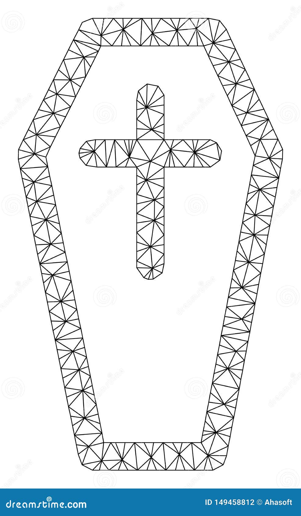 Christian Coffin Polygonal Frame Vector Mesh Illustration Stock Vector ...