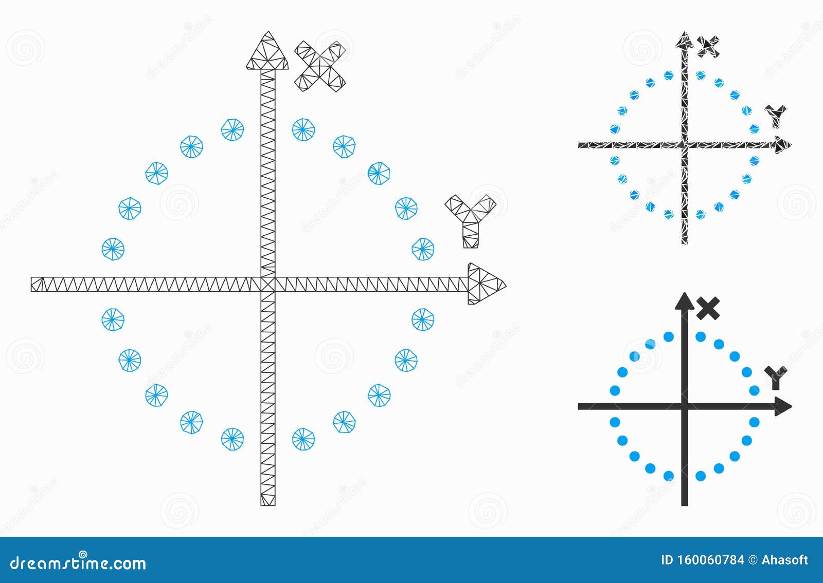 Circle Plot Vector Mesh 2D Model and Triangle Mosaic Icon Stock Vector ...